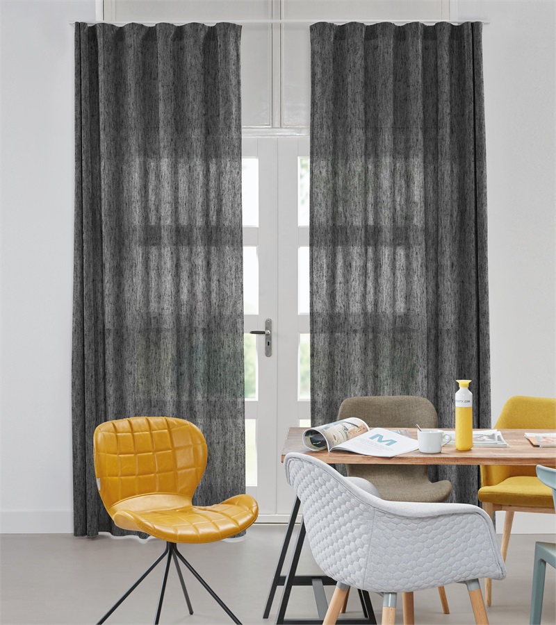 Zwart Gordijn Wave Plooi Op Maat (Voile Colors Zwart VVOCG10) - Veneta.com