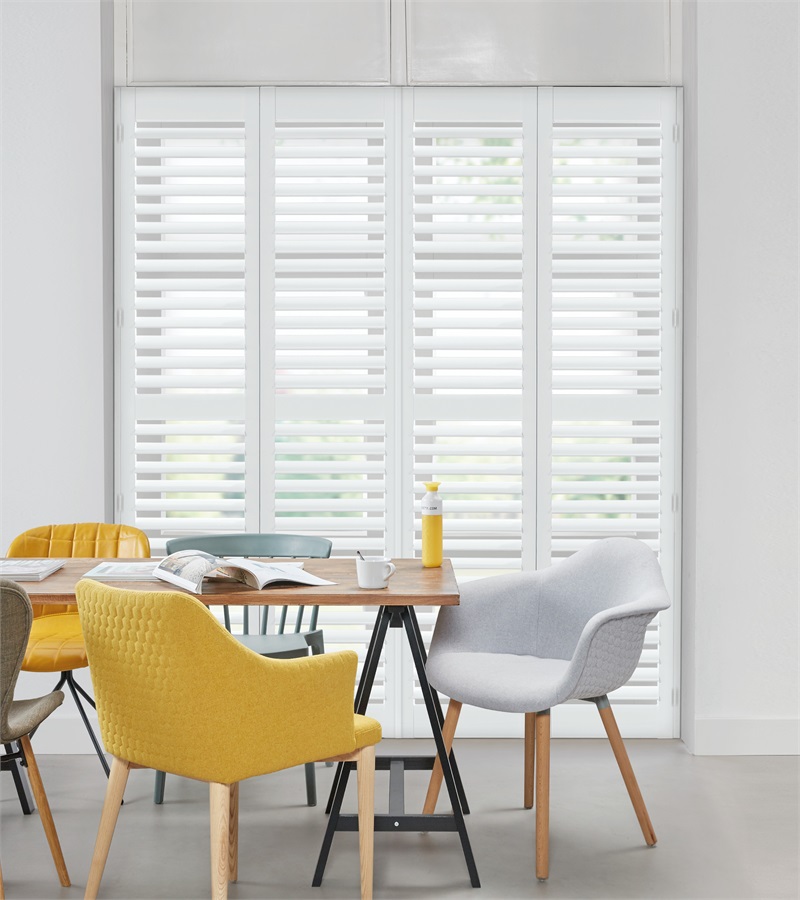 Witte Shutter Bright Wood 76mm Op Maat (Aura White BW076 76) - Veneta.com