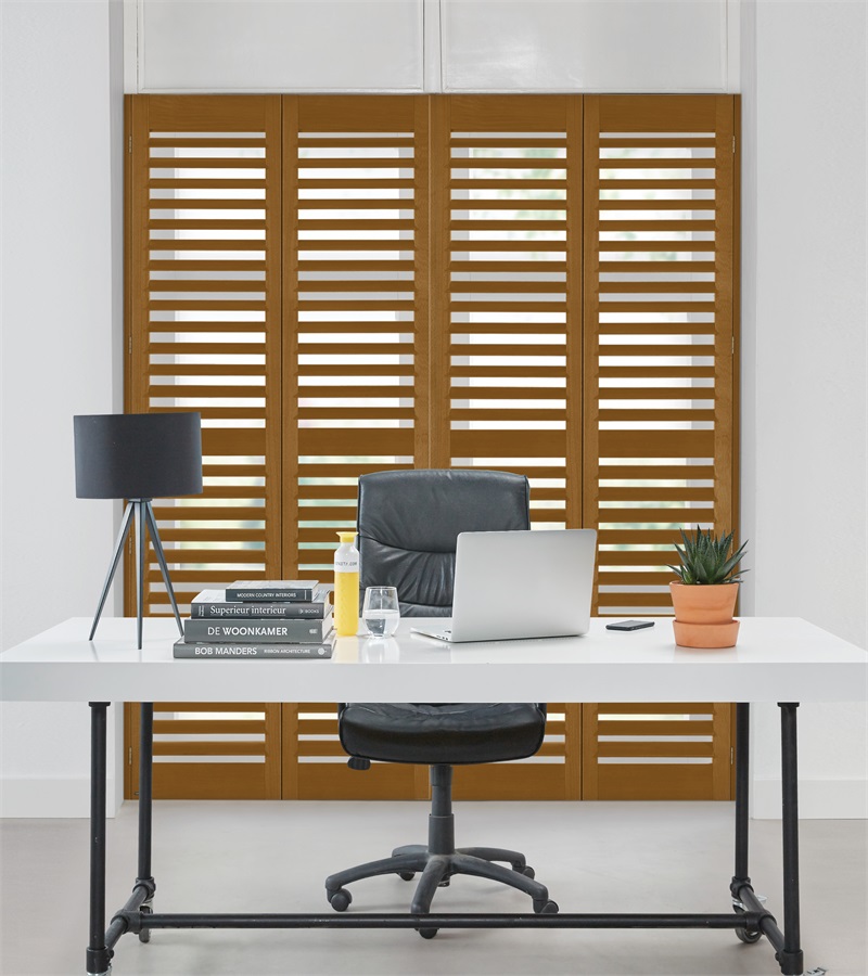 Bruine Shutter 76mm Op Maat (Dark Teak NW212 212) - Veneta.com