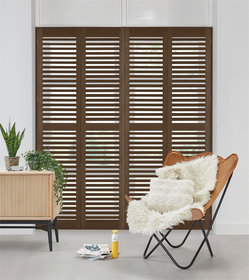 Bruine Shutter 63mm Op Maat (Wenge NW237 237) - Veneta.com