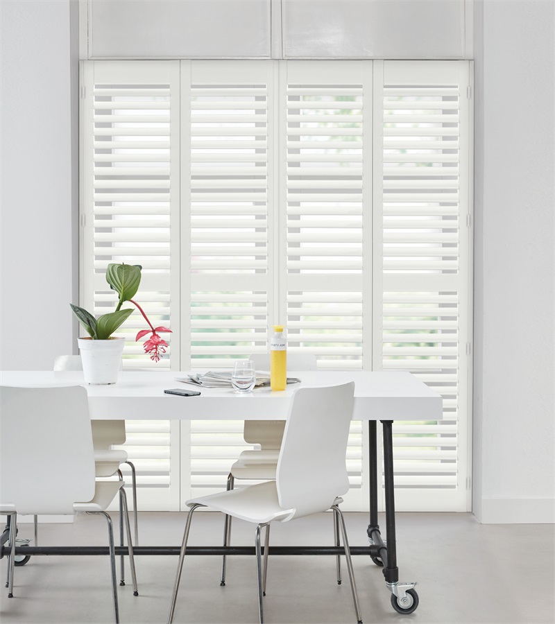 Witte Shutter Bright Wood 76mm Op Maat (TS White BW090 90) - Veneta.com