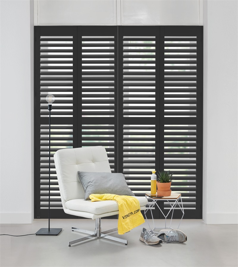 Grijze Shutter 76mm Op Maat (Gray Black NW017 17) - Veneta.com